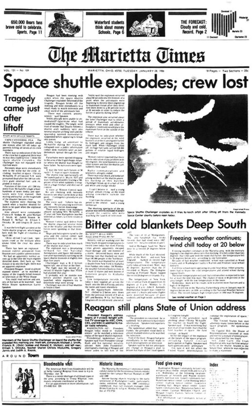 Challenger accident a defining story | News, Sports, Jobs - Marietta Times